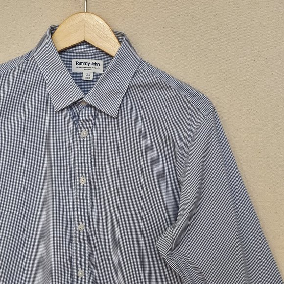 Tommy John | Shirts | Tommy John Stay Tucked Dress Shirt Slim Fit 65 ...